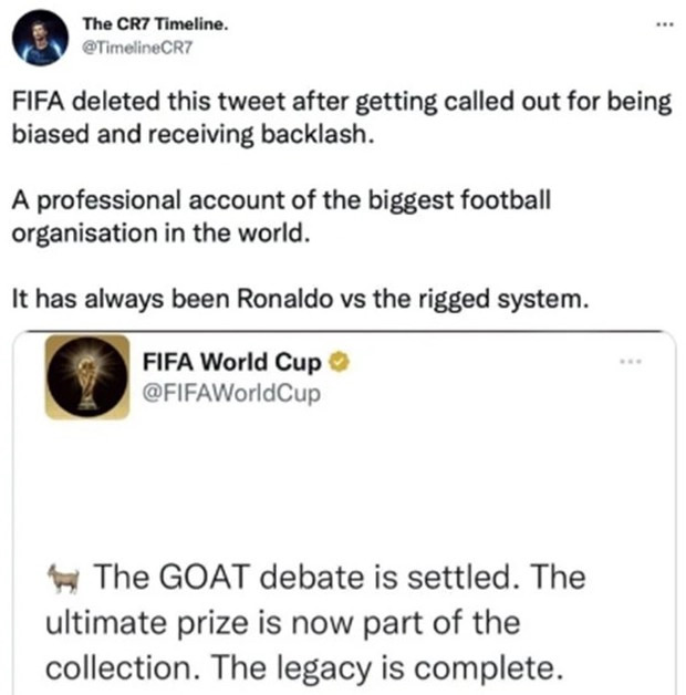 Bị fan Ronaldo phản đối dữ dội trên Twitter, FIFA phải xóa tweet ca ngợi Lionel Messi - Tin tức ...