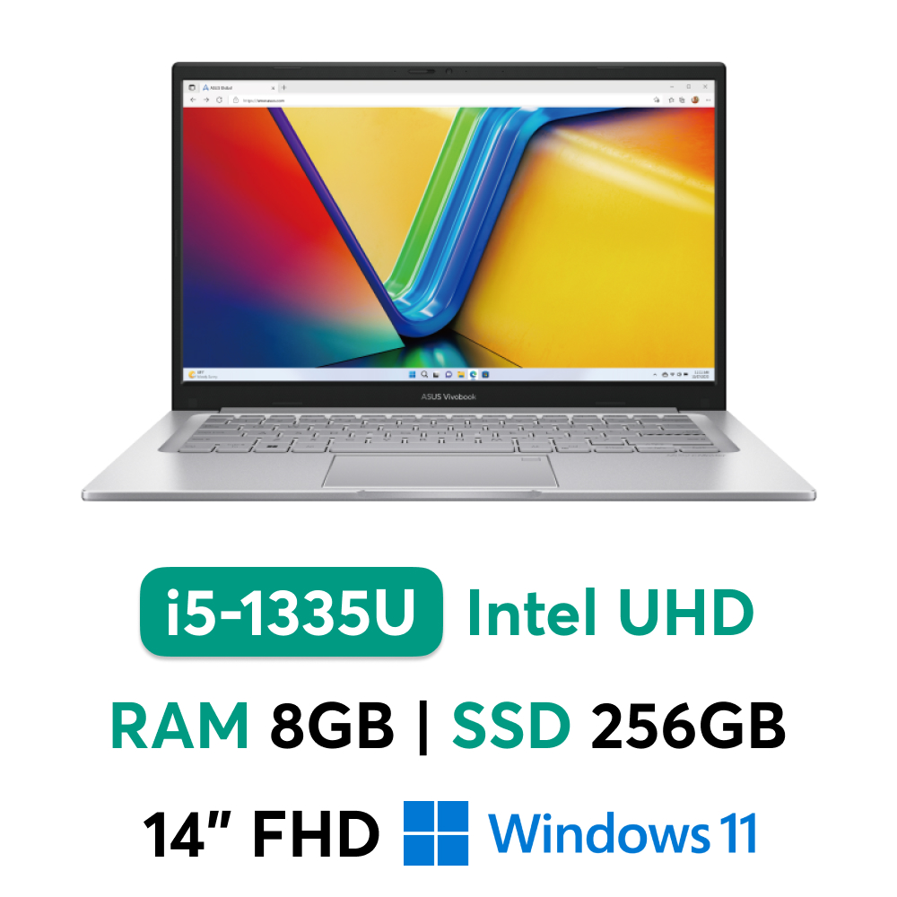 Laptop ASUS Vivobook 14 X1404VA-NK125W (i5-1335U/8GB/256GB/14" FHD/Windows 11) - Chính hãng