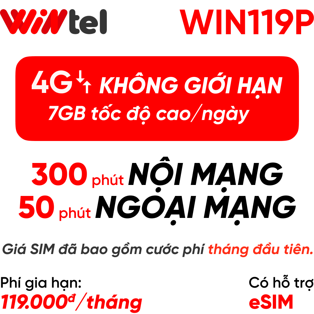 SIM Wintel WIN119P (Không giới hạn dung lượng)