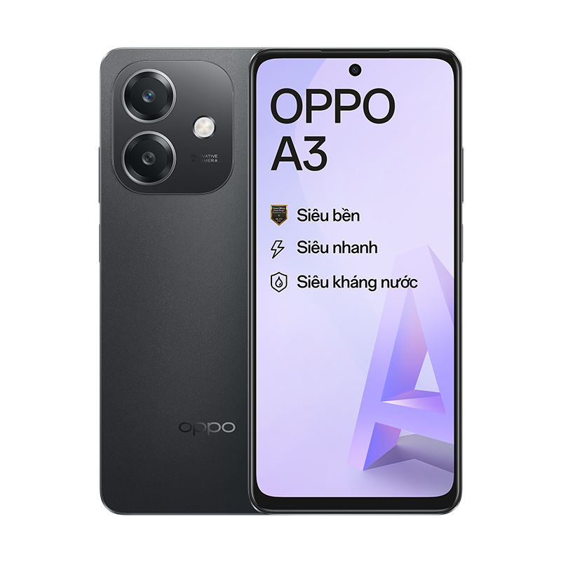 Điện thoại di động OPPO A3 - CPH2669, 8+256GB, Đen thạch anh-Hàng TBH- 749 Giải Phóng , HN