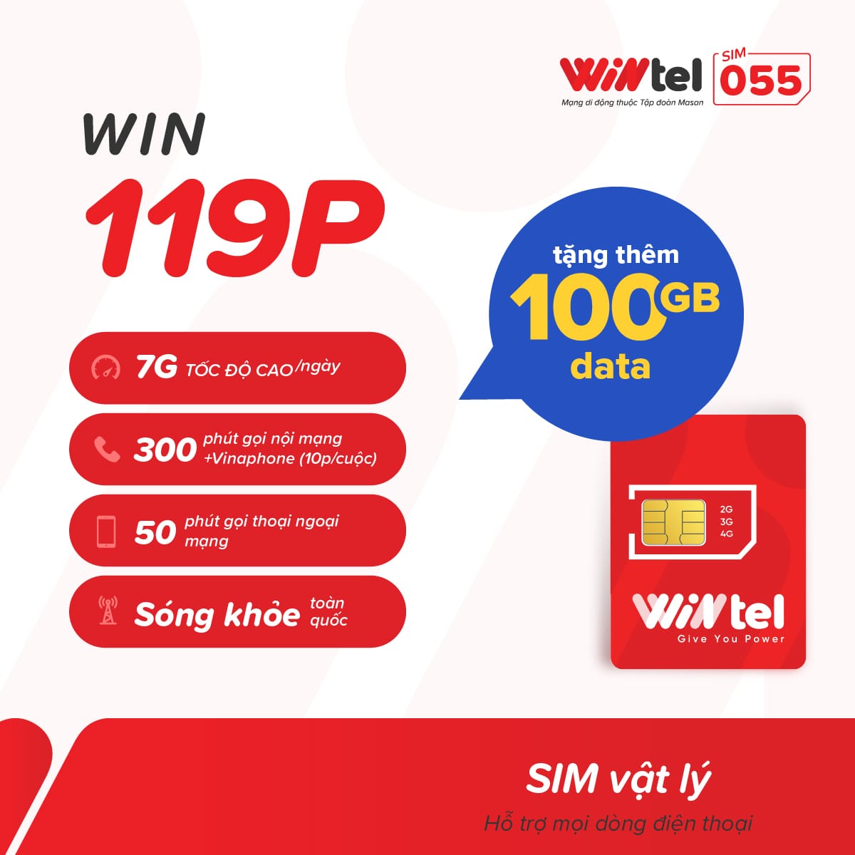 SIM Wintel WIN119P (Không giới hạn dung lượng)
