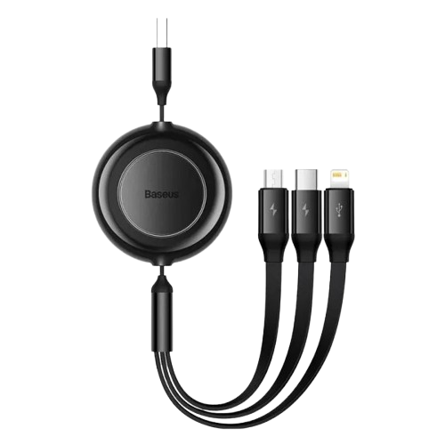 Cáp Baseus Bright Mirror 2 Series Retractable 3 in 1 USB to M+L+C 3.5A dài