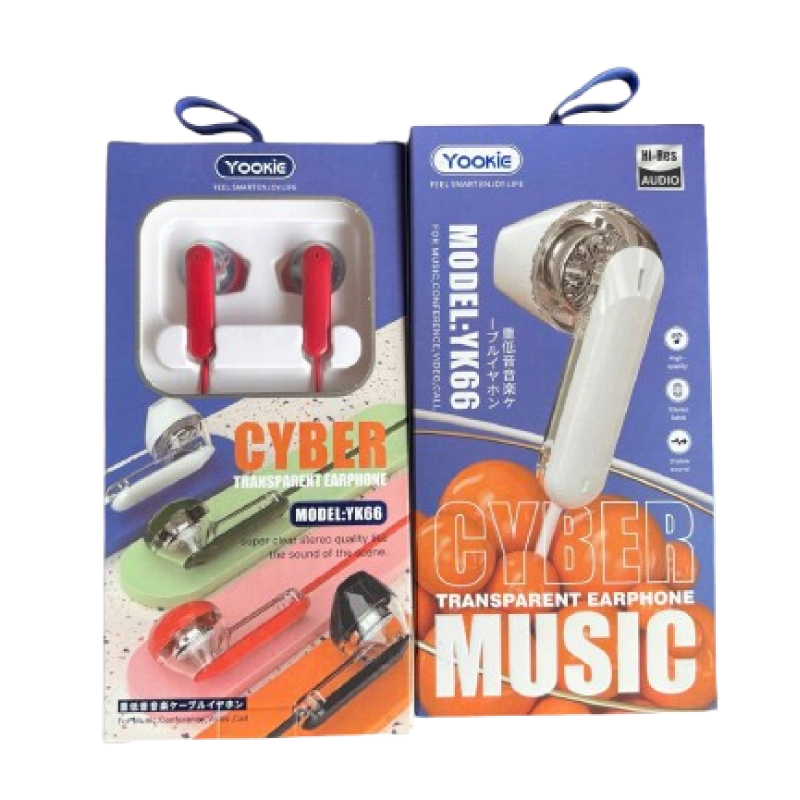 Tai nghe dây Yookie YK66, Màu Đen