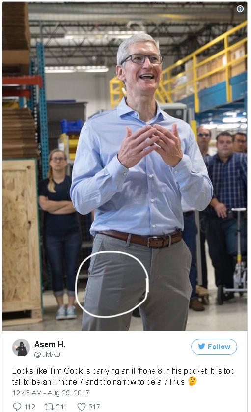 iPhone 8 vừa được phát hiện trong túi quần Tim Cook