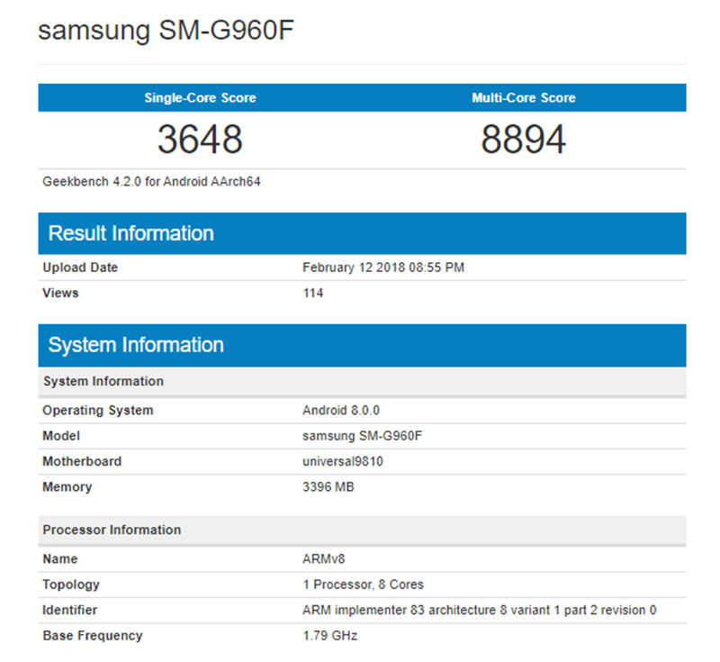 Chip Exynos 9810 trên Galaxy S9 lộ điểm hiệu năng khủng khiến cho Snapdragon 845 phải "hít khói ...
