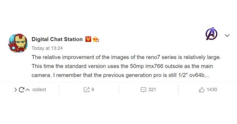 Hé lộ thông số camera đầu tiên của OPPO Reno7: sử dụng cảm biến 50MP ...