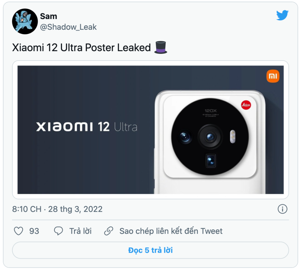 Rò rỉ poster Xiaomi 12 Ultra cùng thông số kỹ thuật chính hấp dẫn - Tin ...