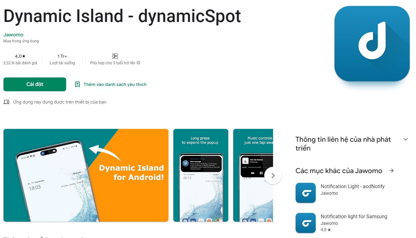 Ứng dụng mô phỏng Dynamic Island trên Android đã có hơn một triệu lượt ...