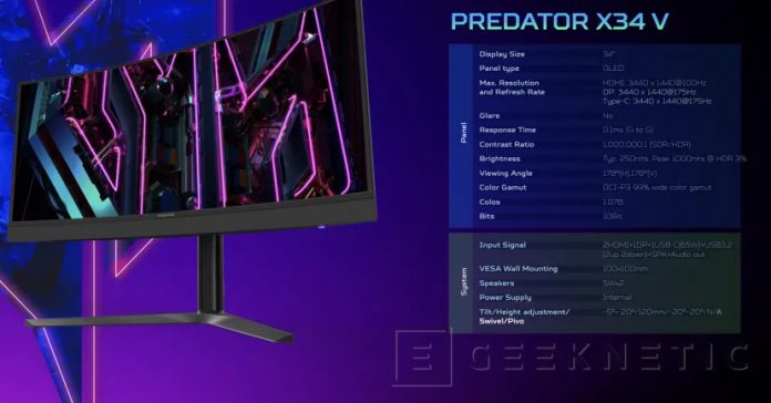 Acer ra mắt màn hình gaming Predator X34 V 2K OLED