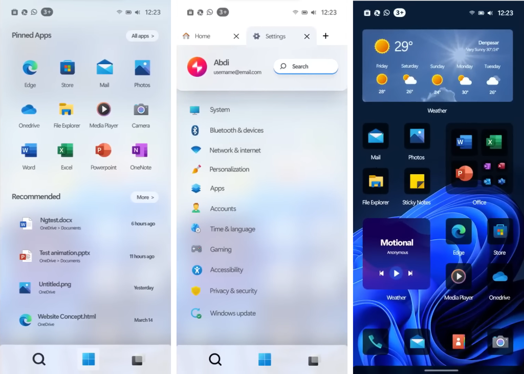 Xuất hiện Windows 11 phiên bản mobile đẹp không thể rời mắt