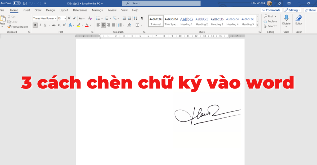 Chèn chữ ký vào word với 3 cách đơn giản nhất - Tin tức công nghệ ...