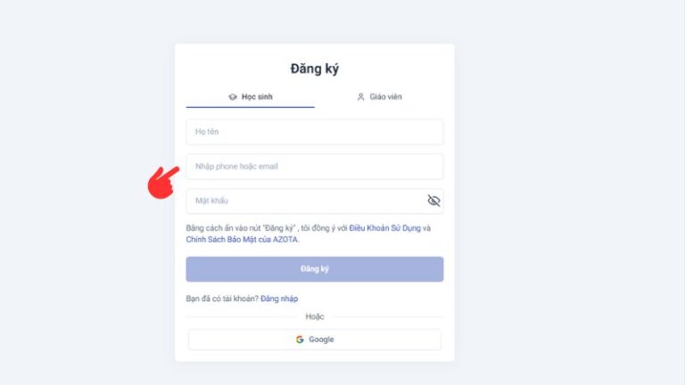 Cách đăng nhập Azota dành cho học sinh, giáo viên chi tiết nhất