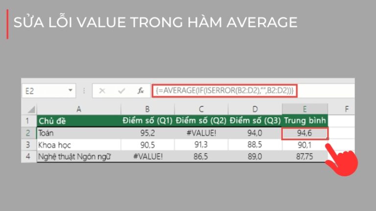 Hướng dẫn sửa lỗi Value trong Excel chi tiết và đầy đủ nhất