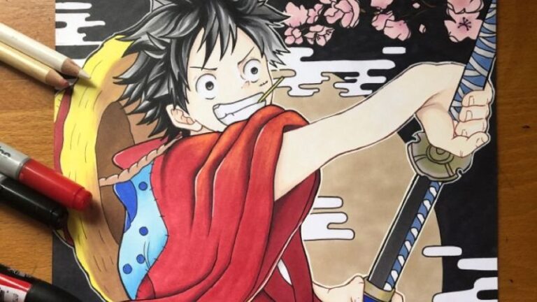 Hướng dẫn vẽ Luffy đơn giản: Một số mẫu tranh Luffy đẹp