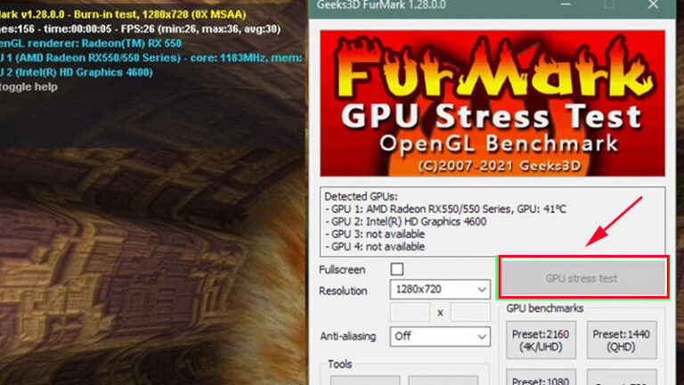 Cách tải và sử dụng Furmark để kiểm tra sức mạnh GPU máy tính