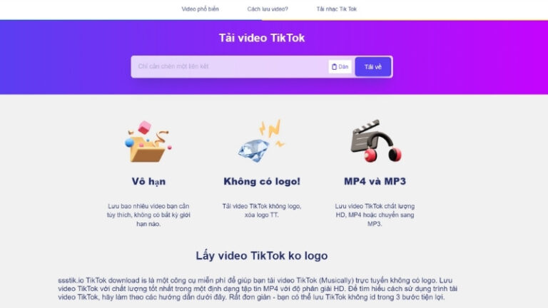 Cách chuyển video Tiktok sang MP4 bằng SSSTIK.io nhanh nhất