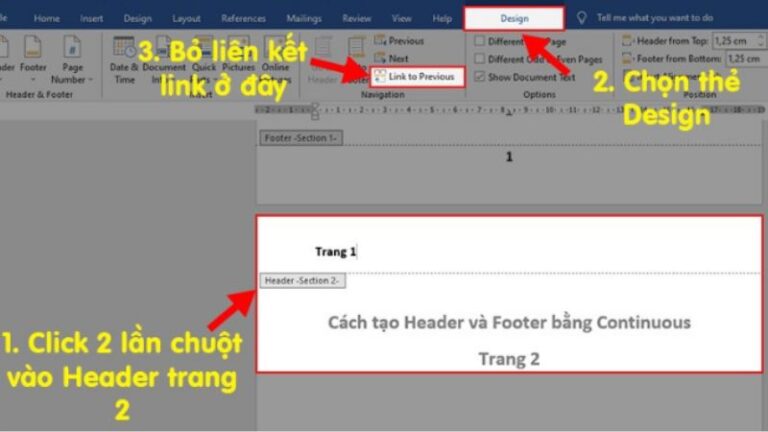 Cách tạo Header and Footer trong Word cho mọi phiên bản