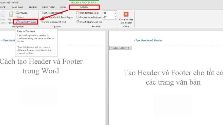 Cách tạo Header and Footer trong Word cho mọi phiên bản