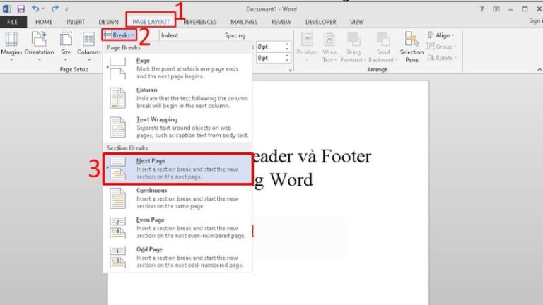 Cách tạo Header and Footer trong Word cho mọi phiên bản