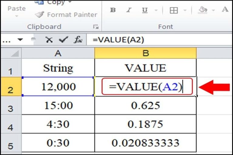 Cách sử dụng hàm VALUE trong Excel chi tiết, đơn giản