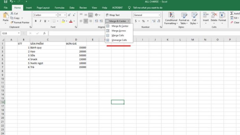 Cách gộp ô trong Excel nhanh chóng mà bạn nên biết