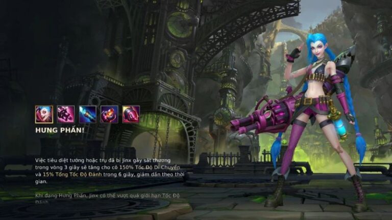 Jinx Tốc Chiến I Cách chơi, bảng ngọc, lên đồ và combo chuẩn