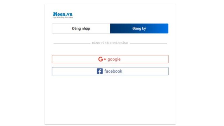 Cách đăng ký tài khoản, khóa học miễn phí trên Moon chi tiết