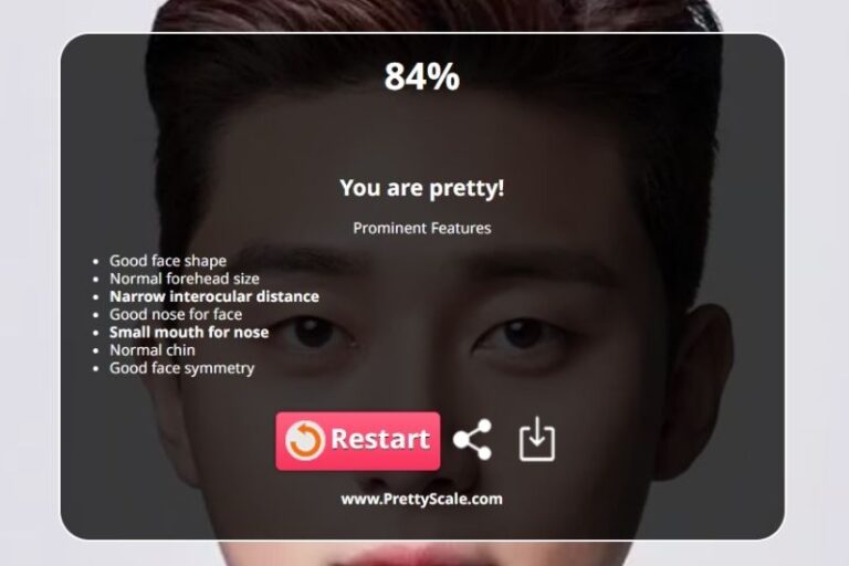 Hướng dẫn đo tỷ lệ và chấm điểm gương mặt với Prettyscale.com