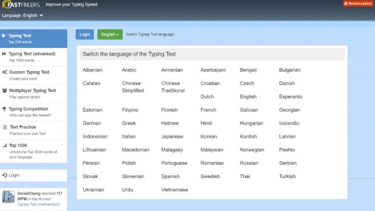 Hướng dẫn dùng 10FastFingers kiểm tra tốc độ đánh máy