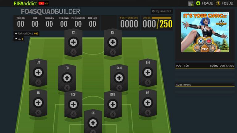 Addict FO4: Hướng dẫn tra cứu dữ liệu cầu thủ & build đội hình mạnh ...