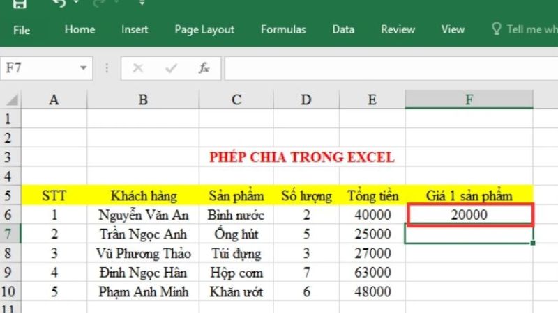 Cách dùng hàm MOD trong Excel để phân tích số liệu theo phần dư