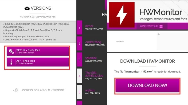 HWMonitor PRO: Phần mềm kiểm tra nhiệt độ máy tính, laptop