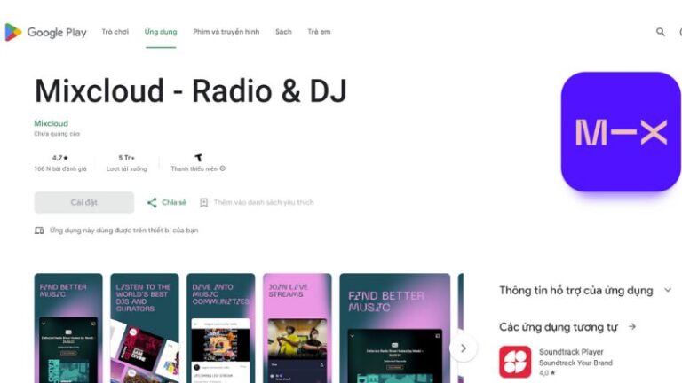 Mixcloud - Radio & DJ mixes: Cập nhật hàng triệu bài hát