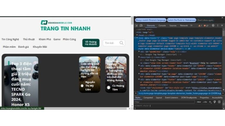 Cách View Source, xem mã nguồn trang web bằng điện thoại, máy tính