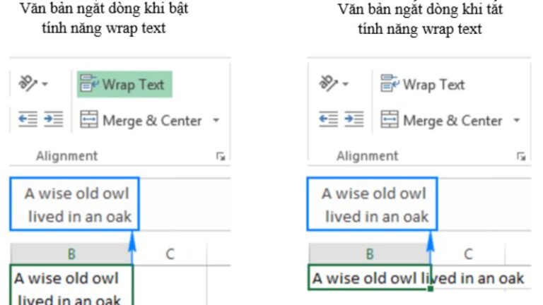 Cách dùng Wrap Text trong Microsoft Excel để xuống dòng