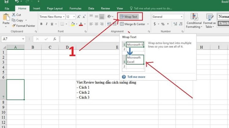 Cách dùng Wrap Text trong Microsoft Excel để xuống dòng
