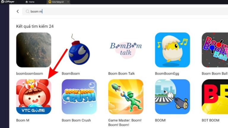 Cách tải và chơi game đặt boom - Boom M VTC trên PC, máy tính