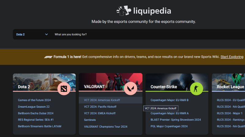 Liquipedia Dota 2 | Nơi cập nhật thông tin về esport cho game thủ