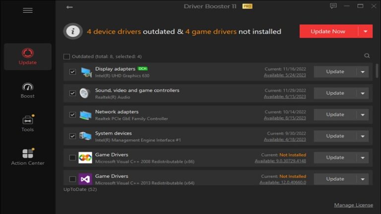Driver Booster for Steam: Tối ưu hóa hiệu suất và nâng cấp lối chơi
