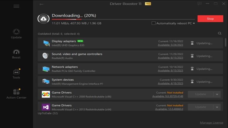 Driver Booster for Steam: Tối ưu hóa hiệu suất và nâng cấp lối chơi