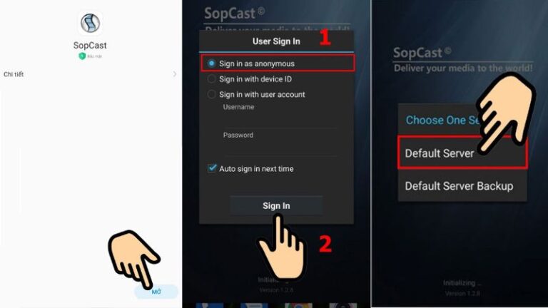 Xem bóng đá trên Sopcast bằng điện thoại Android