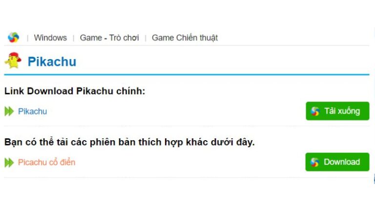 Chơi Game Pikachu Cổ Điển Online & Hướng Dẫn Tải Miễn Phí 2025