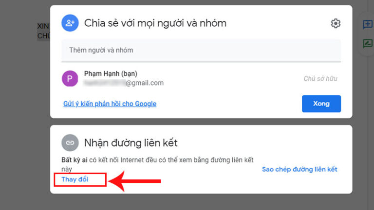 Cách tạo link Docs.google.com và chia sẻ cho người dùng khác