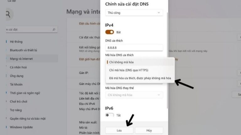Hướng dẫn đổi DNS Google 8.8.8.8 và 8.8.4.4
