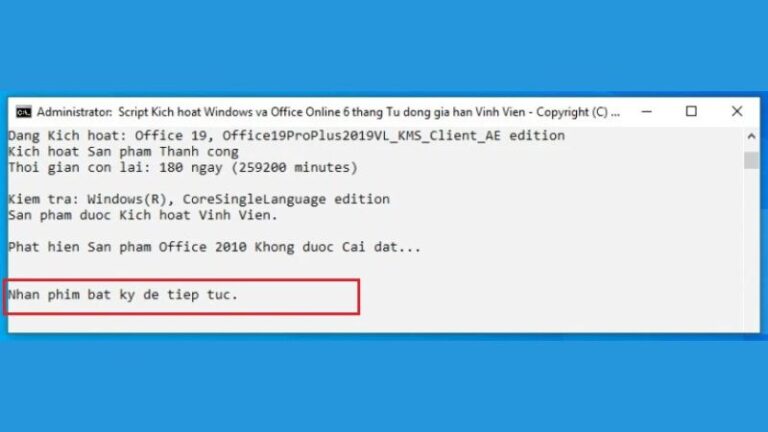 Hướng dẫn Crack Windows 10 vĩnh viễn (2025) bằng KMSpico, CMD