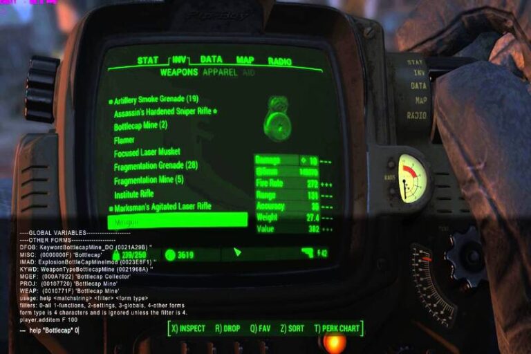 Fallout 4 cheat và lệnh console