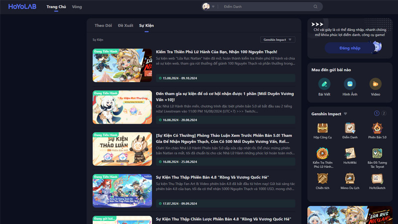 HoYoLAB - Ứng dụng mạng xã hội: Cộng đồng, kết nối với bạn bè