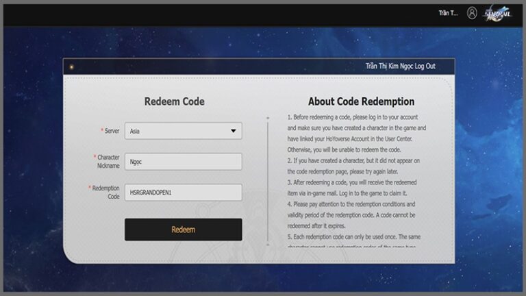 Code Honkai: Star Rail mới nhất 10/2025