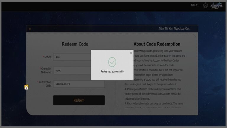 Code Honkai: Star Rail mới nhất 10/2025