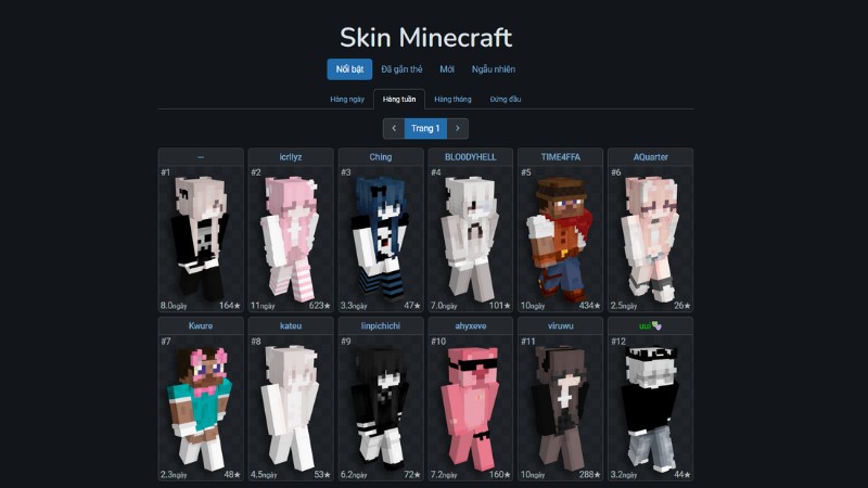 Trình chỉnh sửa skin Minecraft - Trực tuyến